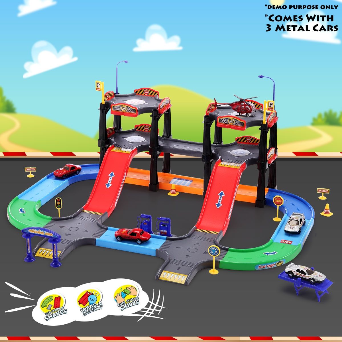 Children's Toy Car & Garage Play Set