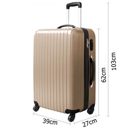 3 Pcs Hard Shell Travel Luggage Set - Gold | Crazy Sales