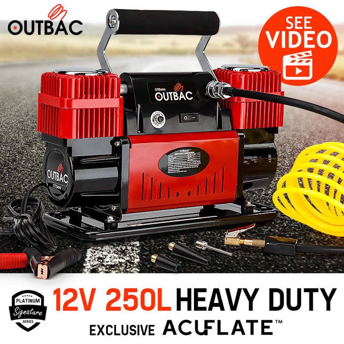 Outbac Air Compressor 12v 250L 4x4 Portable Car Compressor - OTB400