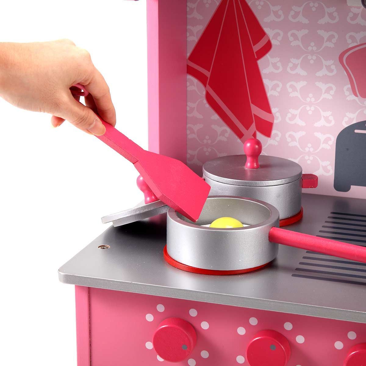Pink Wooden Toy Kitchen Set | Crazy Sales