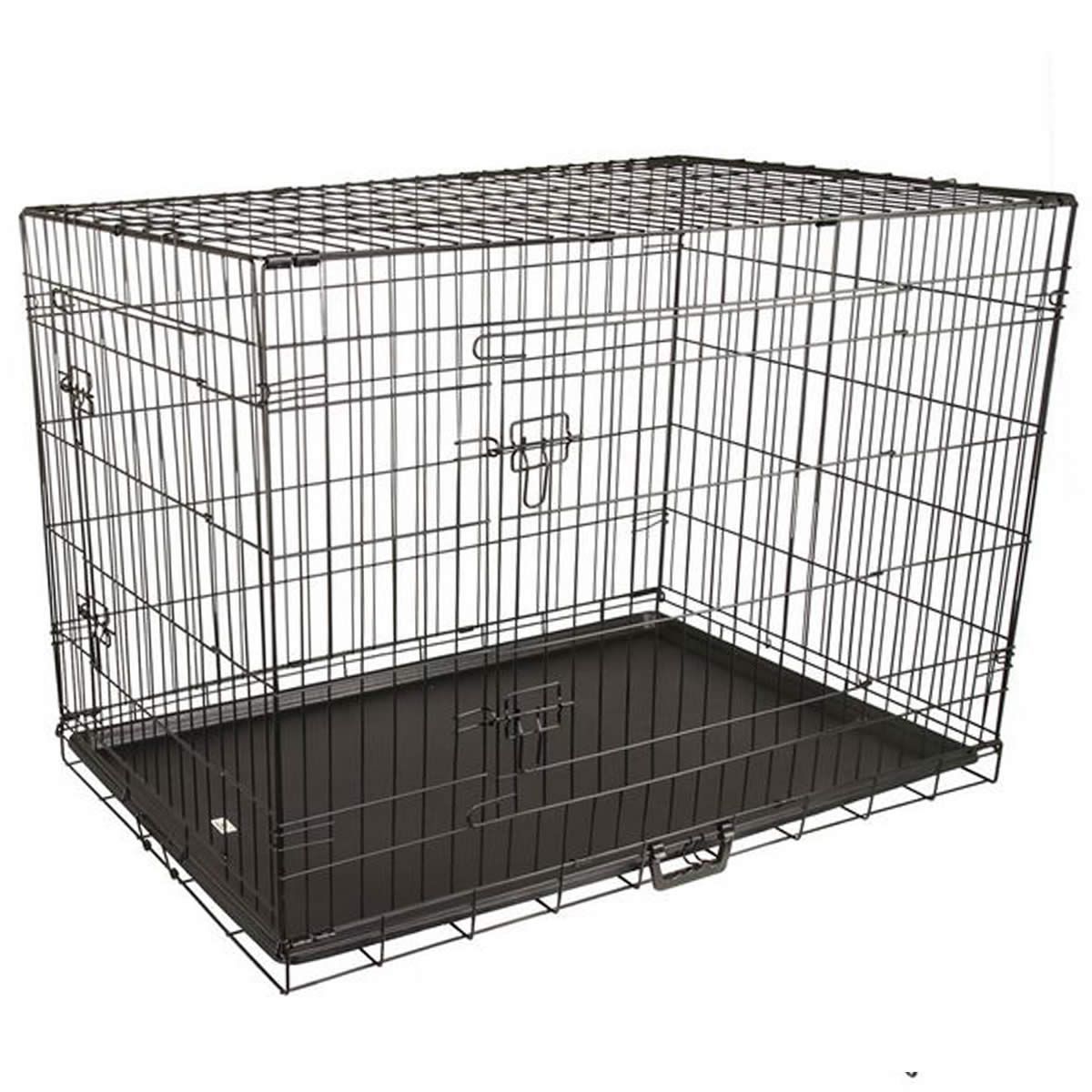 24" Medium Collapsible 2 Door Metal Wire Dog Crate