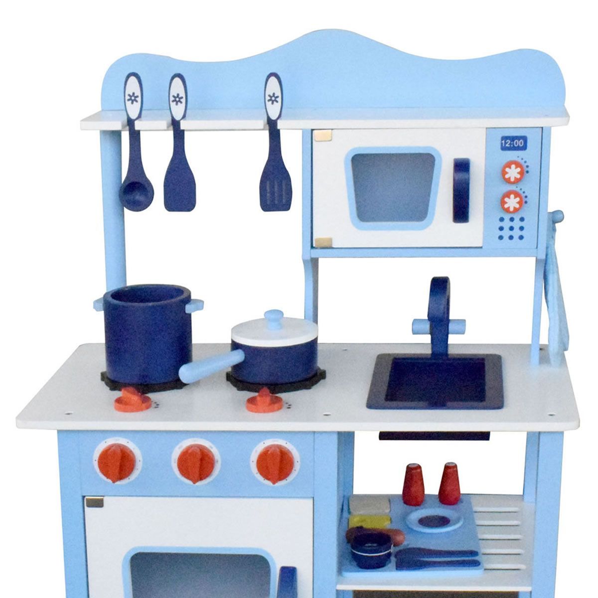 Children Wooden Kitchen Play Set - Blue | Crazy Sales