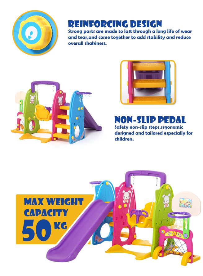 Colorful 7-in-1 Playset with Swing & Slide Toys | Crazy Sales