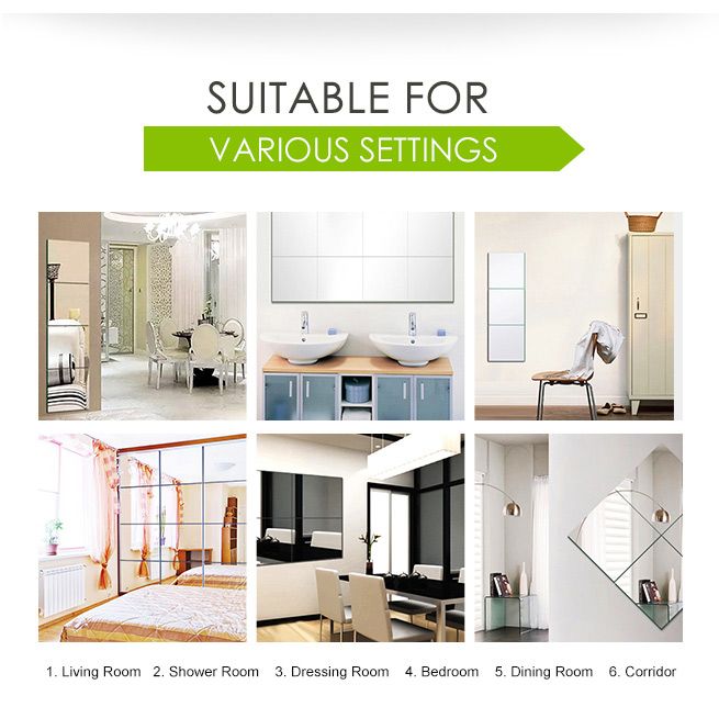 Set of 6 Acrylic DIY Mirror Wall Sticker | Crazy Sales