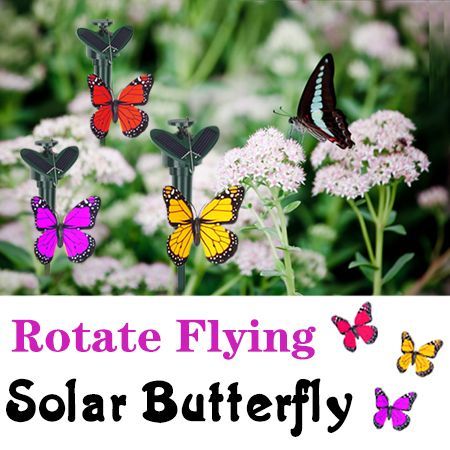 5x Outdoor Solar Powered Flying Butterfly Garden Decoration