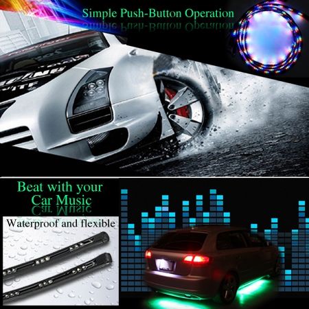 7 Colour LED Under Car Glow Underbody System Neon Lights Kit