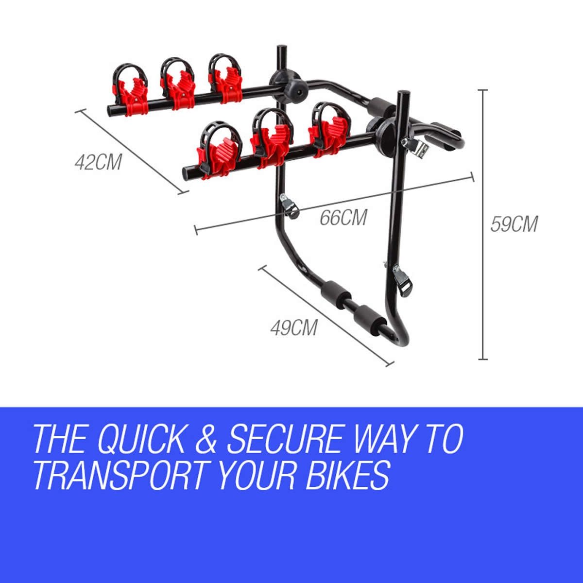 Bullet Car Bike Rack - x3 Rear Bicycle Mount | Crazy Sales