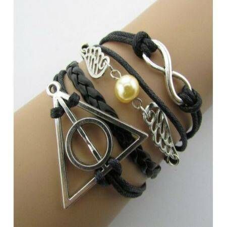 Angel Wings Harry Potter 8 Three Braided Rope Bracelet