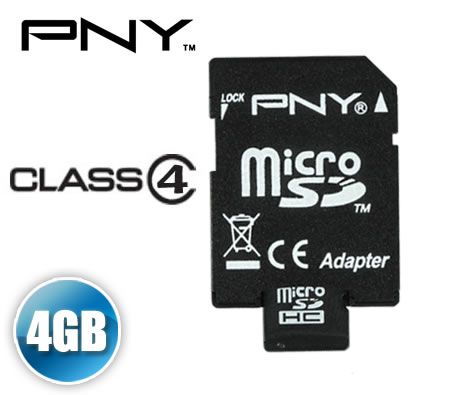 FREE SHIPPING PNY MicroSDHC 4 GB MicroSD 4G Memory Card Micro SD SDHC ...