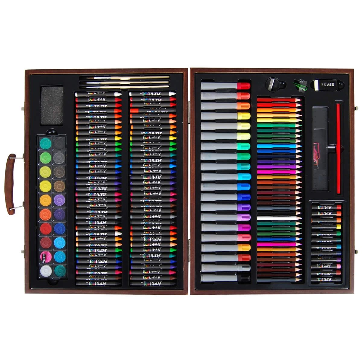 Wooden Art Box Set for Colouring Painting Drawing 167 Piece | Crazy Sales