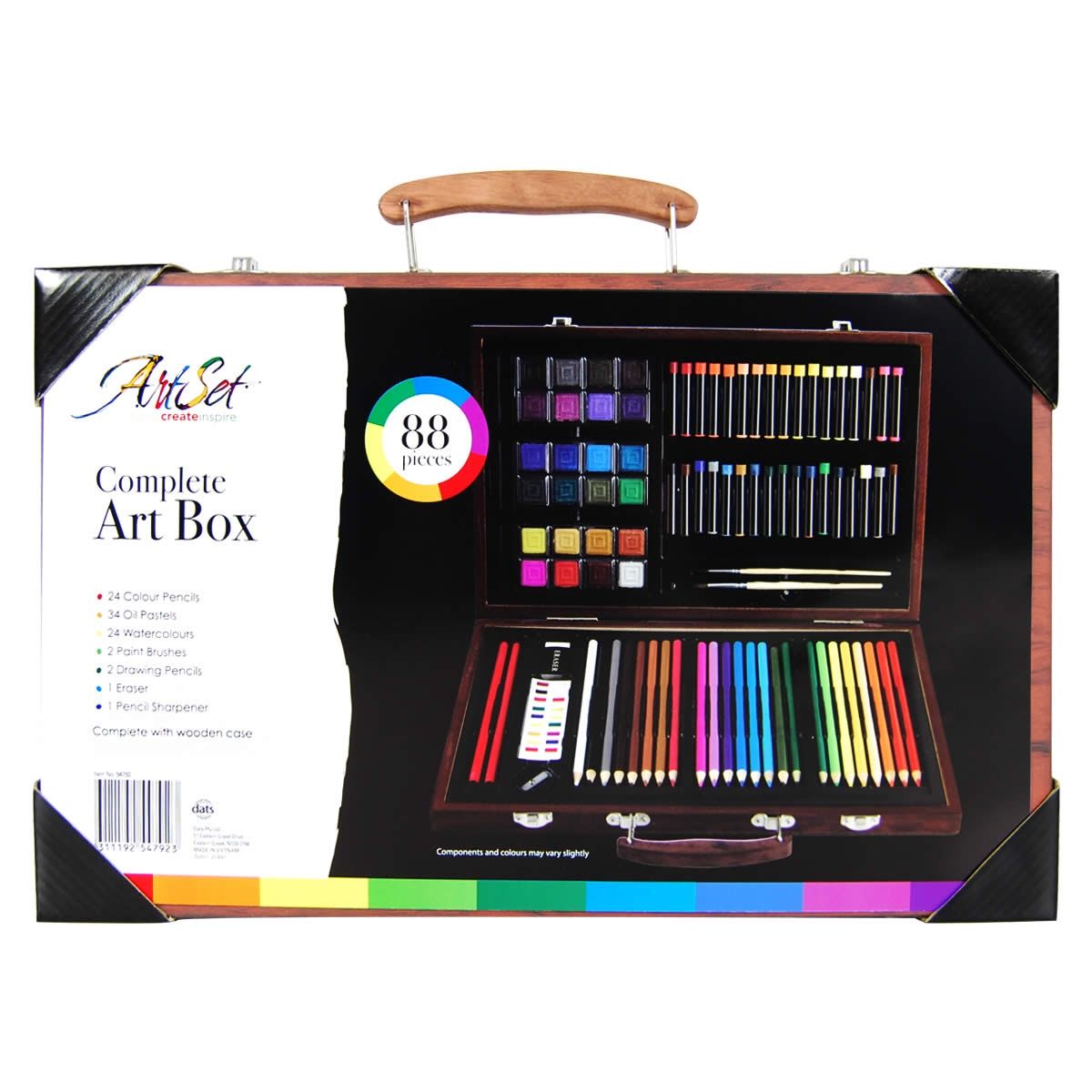 Art Box Wooden Set for Colouring Painting Drawing 88 Piece | Crazy Sales