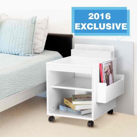 Extendable High Gloss Bedside Table