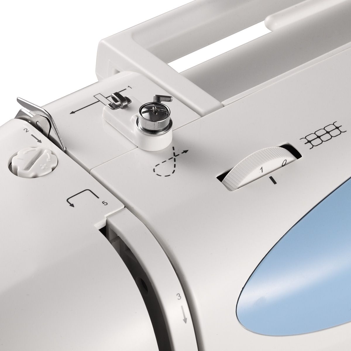 CARINA 32-Pattern Mini Sewing Machine-Blue | Crazy Sales