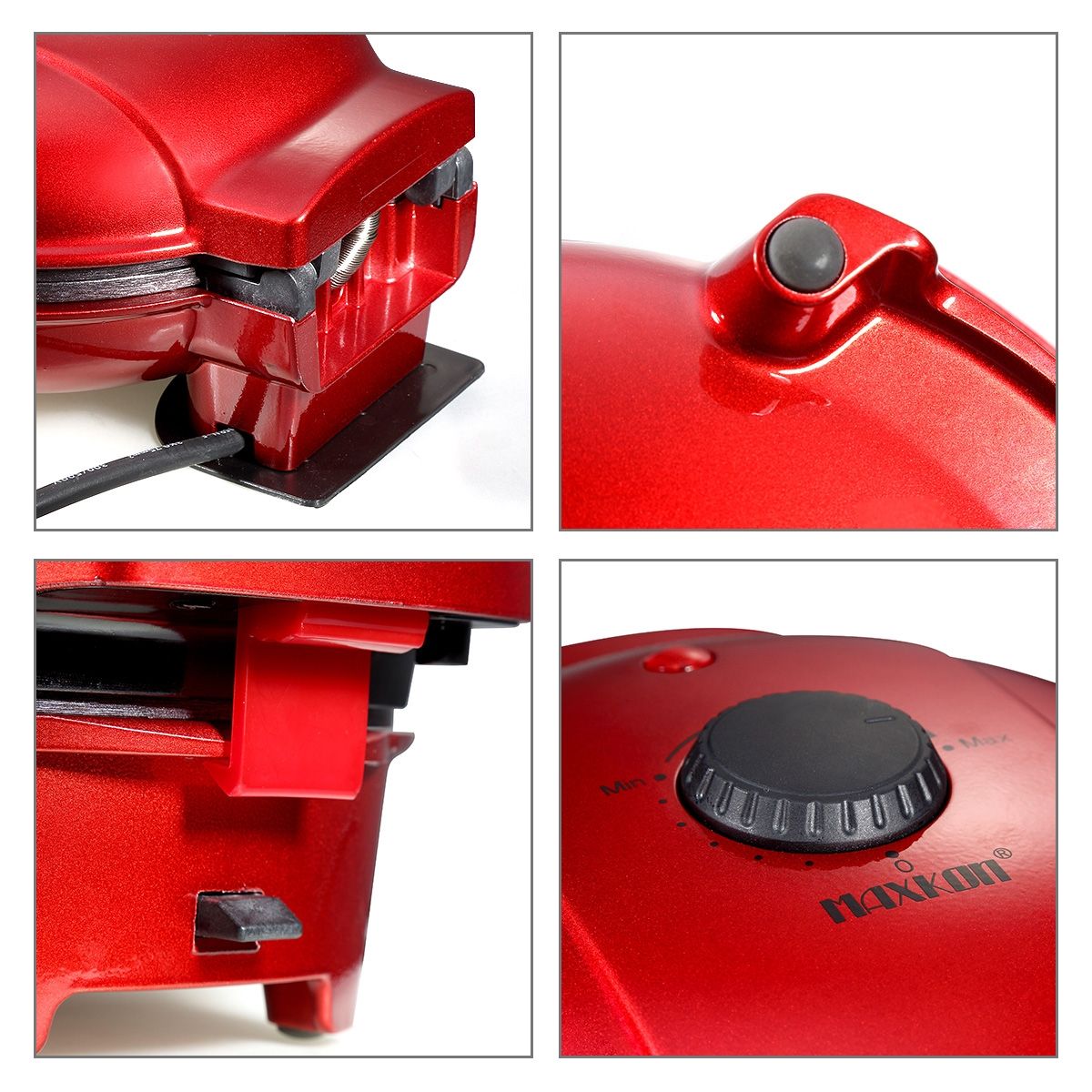 Maxkon Snack Maker with Four Detachable Plates Red | Crazy Sales