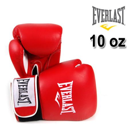 Everlast 10oz Genuine Leather Advanced Training Boxing Gloves - Red