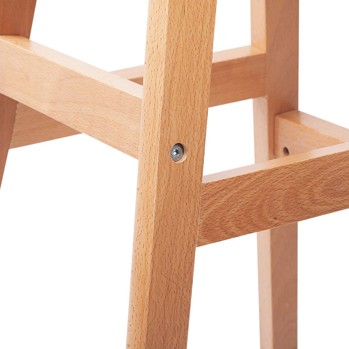 2 x Beech Wood Fabric Bar Stools - Black | Crazy Sales