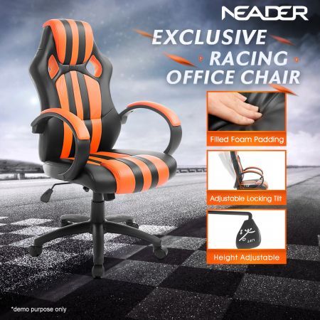 Executive Tilt Adjustable PU Leather Racing Office Computer Chair
