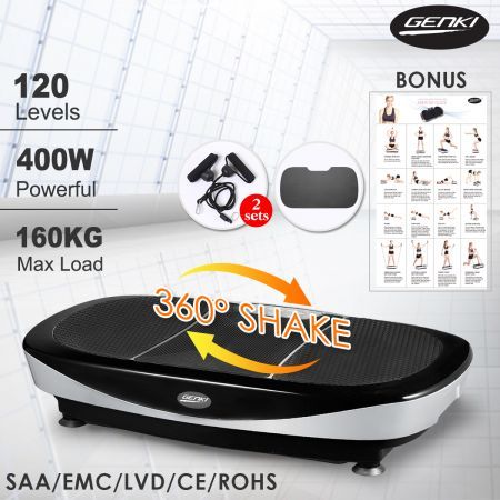 Genki 3D Shake Body Vibration Machine - Two Motor Silver