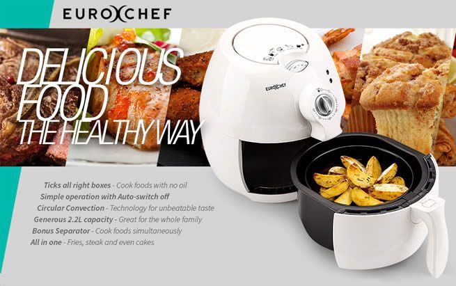 EuroChef Air Fryer 2.2L - White | Crazy Sales