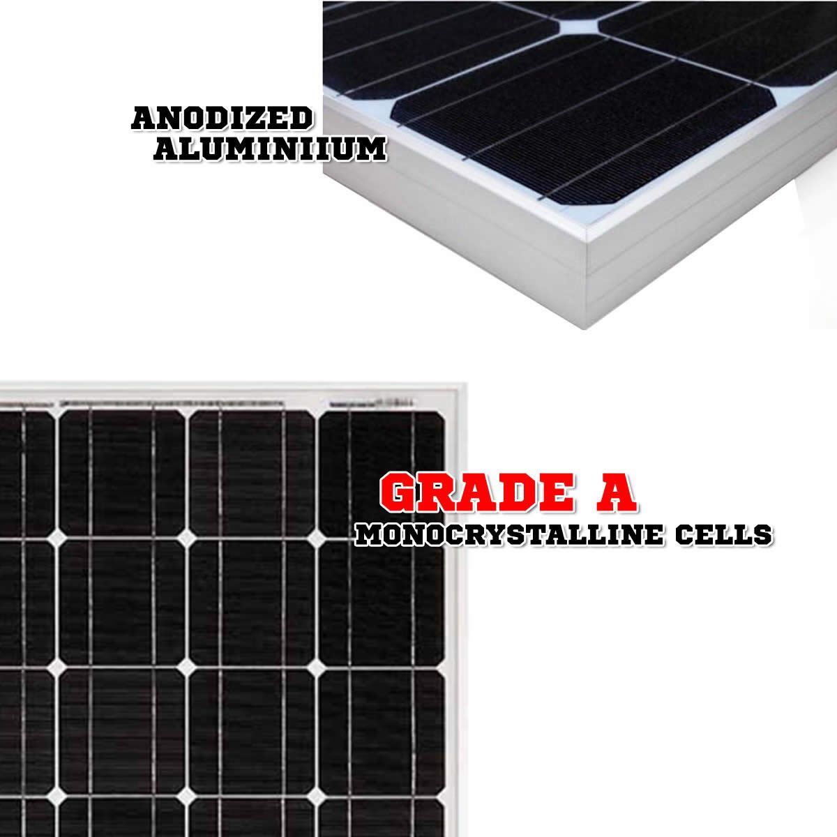 Megavolt 12V 100W Solar Panel Kit with PWM Solar Regulator Generator ...