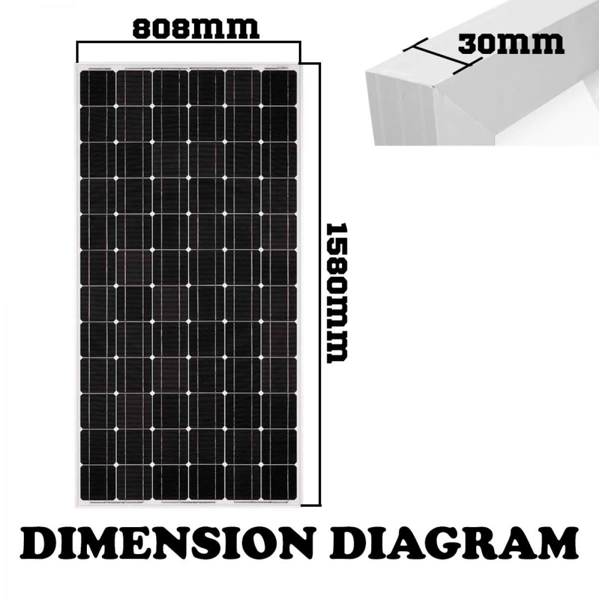 Megavolt 12V 200W Solar Panel Kit Camping Caravan Boat Power Mono ...