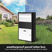Metal Letter Box Lockable Post Mail Box Parcel Letterbox Mailbox for A4 ...