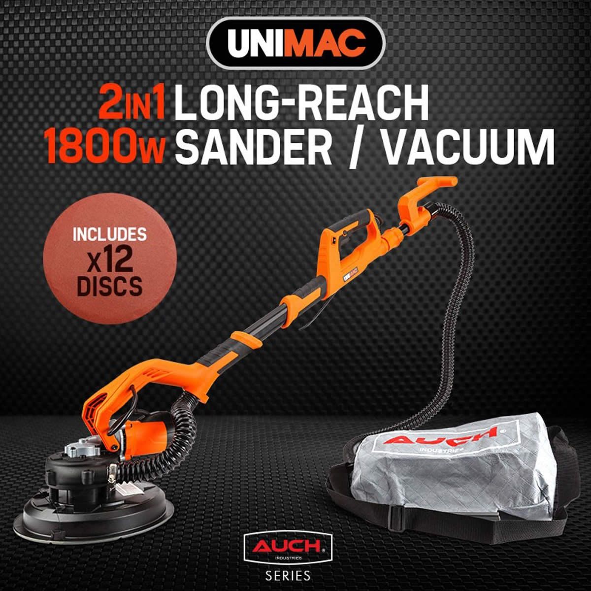Unimac 1800W Drywall Sander with Automatic Vacuum System Plaster Gyprock