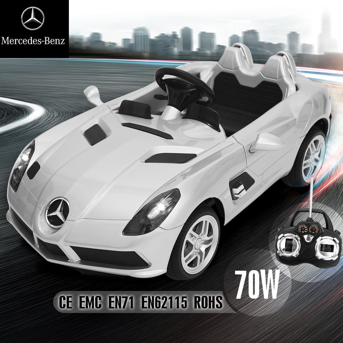 Kids Licensed Mercedes-Benz Convertible SLR Electric Ride On Car