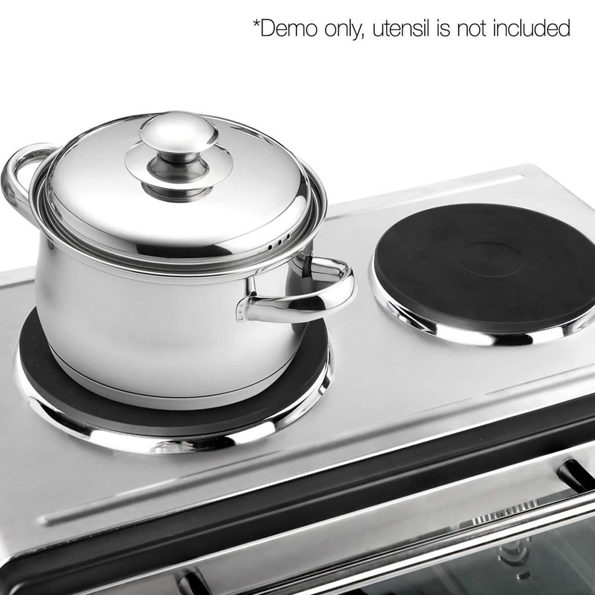 34L Benchtop Convection Oven with Twin Hot Plate | Crazy Sales