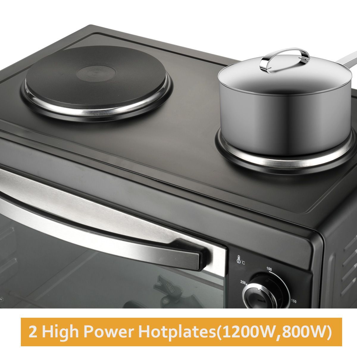 45L Electric Benchtop Convection Oven Toaster Cooker With Hotplates ...