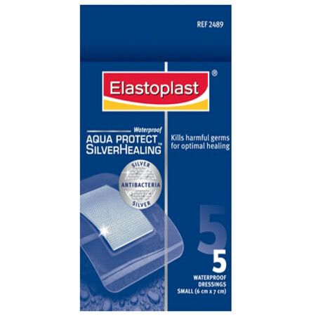 Elastoplast Aqua Protect SilverHealing Bandage 5 Waterproof Dressing Small
