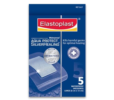Elastoplast Aqua Protect SilverHealing Bandage 5 Waterproof Dressing Large