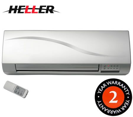 Heller 2000W Silver Ceramic Electric Wall Heater with Remote Control