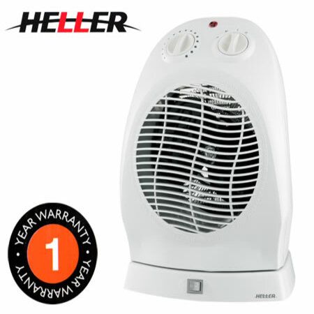 Heller 2000W Fan Heater with Thermostat and Oscillating Base