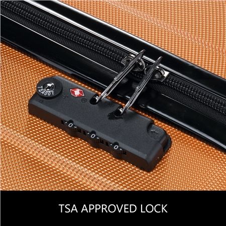 3Pc Luggage Suitcase set-Orange With 3X Covers & TSA Lock | Crazy Sales