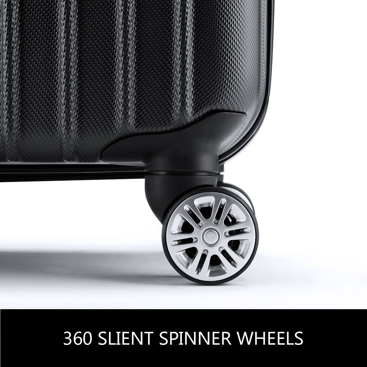 2Pc Hard Shell Luggage Suitcase Set-Black With TSA Lock | Crazy Sales