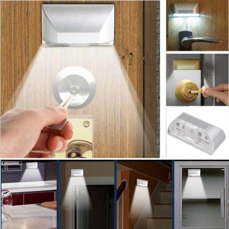 Wireless 4 LED PIR Auto Motion Sensor Detector Door Keyhole Key Light Lamp