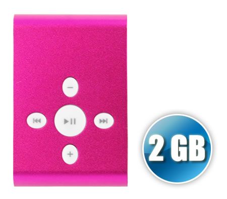 2GB Mini MP3 Portable Music Player - Pink