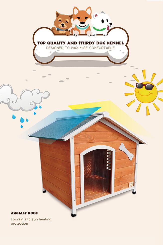 XL Wooden Dog House with Flip Open Hinged Roof and Side Window | Crazy ...