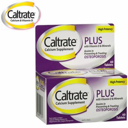 Caltrate Calcium Supplement Plus Vitamin D & Minerals High Potency 60 ...