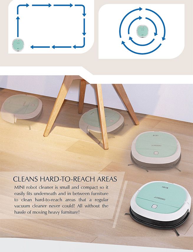 MINI 8 IN 1 Smart Motion DEEBOT Robot Vacuum Cleaner | Crazy Sales