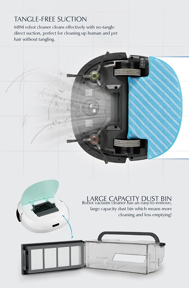 MINI 8 IN 1 Smart Motion DEEBOT Robot Vacuum Cleaner | Crazy Sales