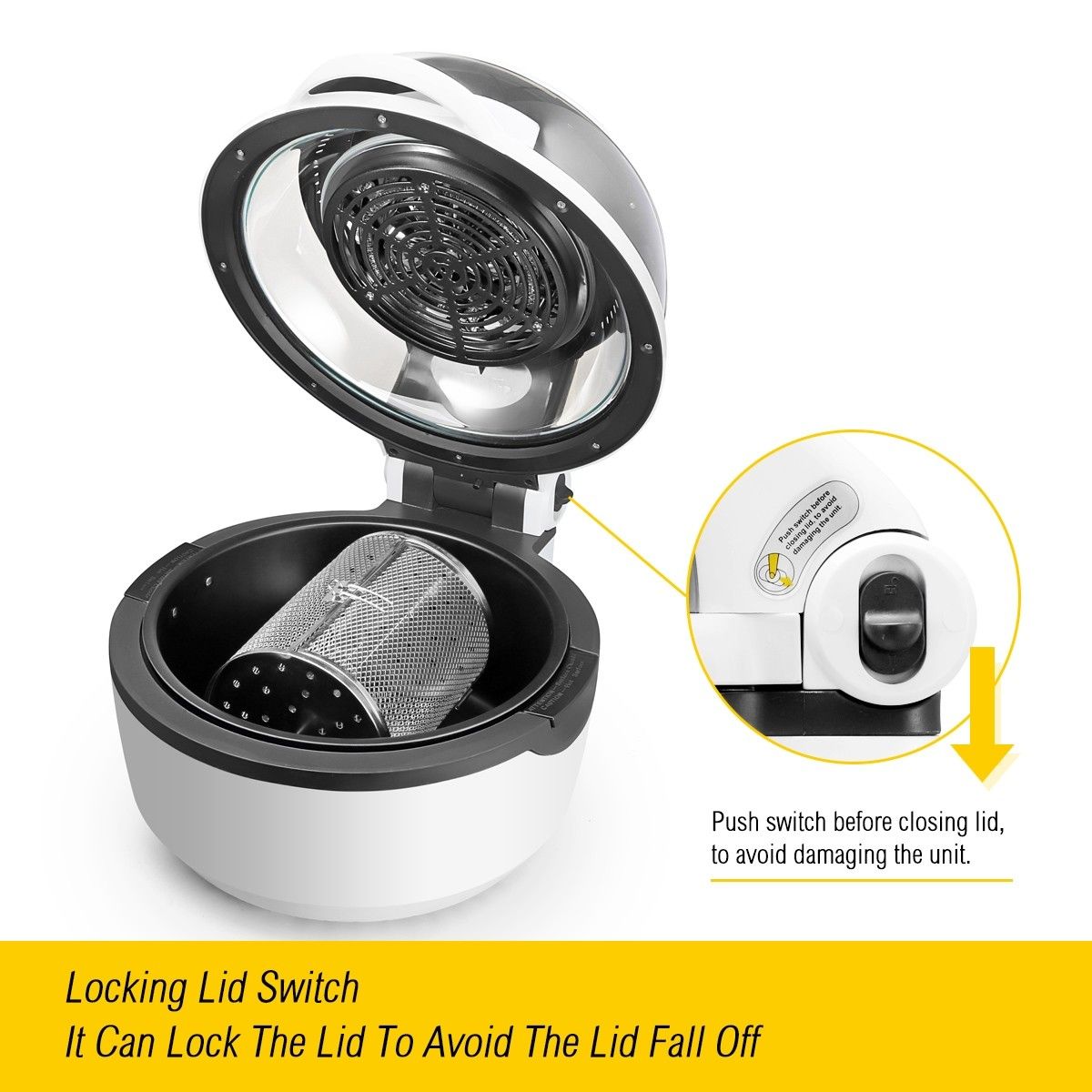 2-in-1 Air Fryer Convection Oven Cooker-White | Crazy Sales