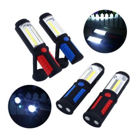 COB LED Flashlight Magnetic Working Stand Hanging Swivel Hook Rotation ...