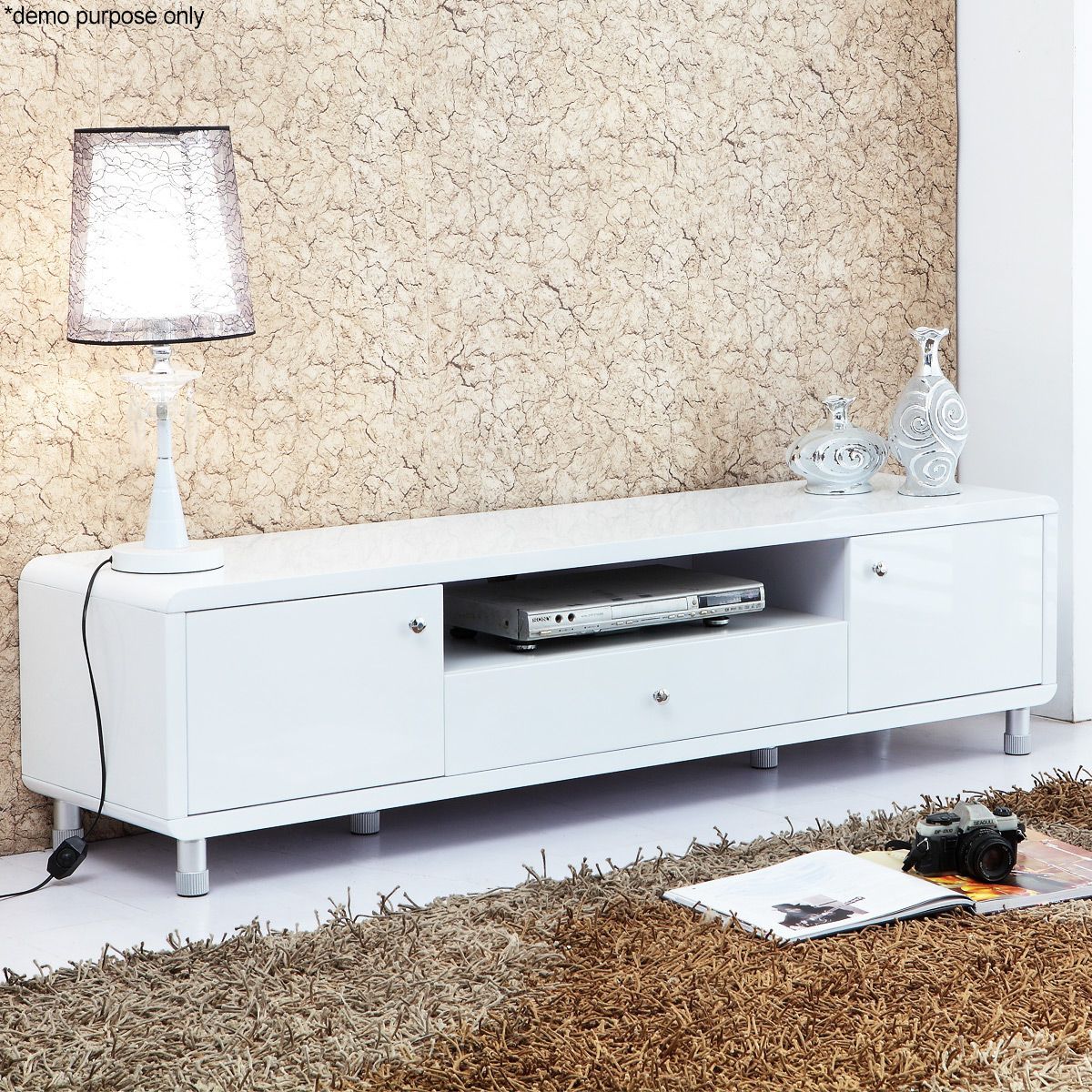 Modern High Gloss TV Stand-White
