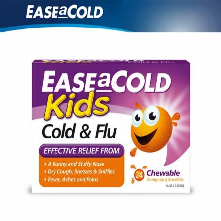 Ease a Cold Kids Cold & Flu Effective Relief 24 Chewable Capsules