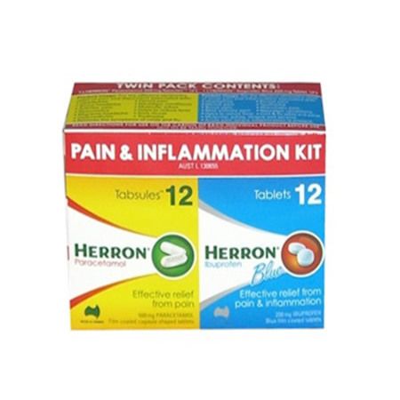 Herron Ibuprofen and Paracetemol Pain & Inflammation Twin Pack 2 x 12 ...