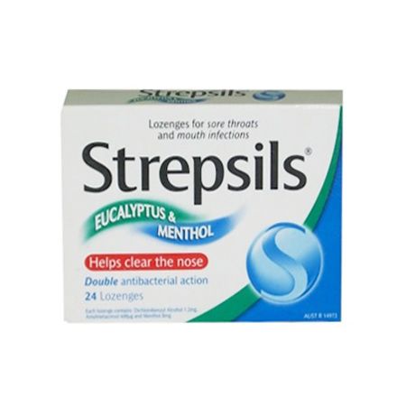 Strepsils Eucalyptus & Menthol Double Antibacterial Action 24 Lozenges
