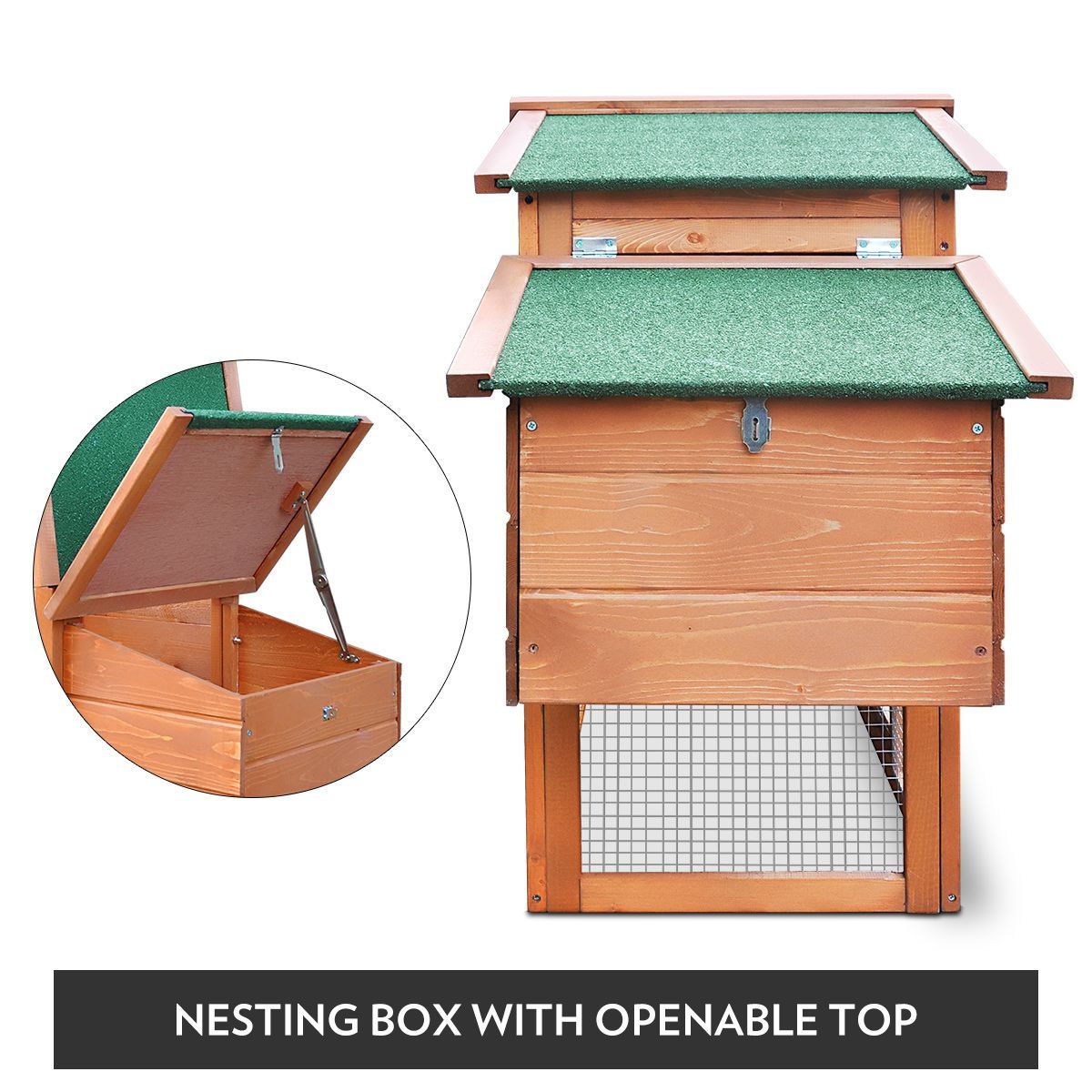 Wooden Chicken Coop Rabbit Hutch Guinea Pig Ferret Cage Hen House 2 ...