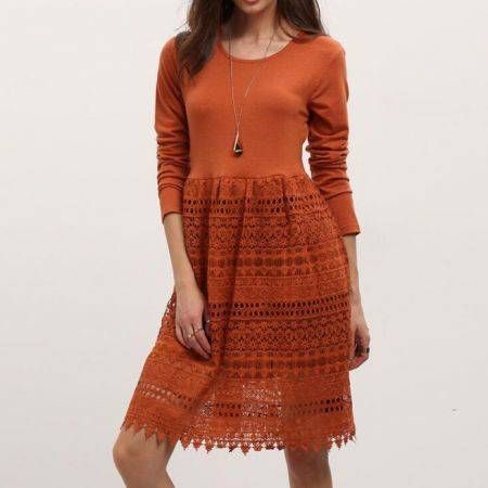 SHEIN NET Women Venice lace Patch Dress